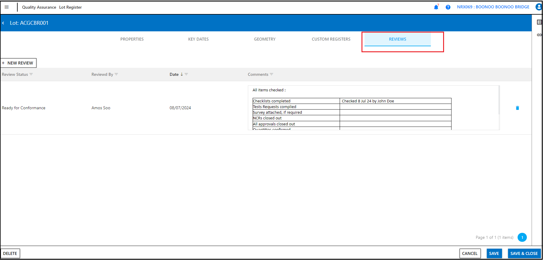 Manage Lot Status Using Lot Review – CivilPro