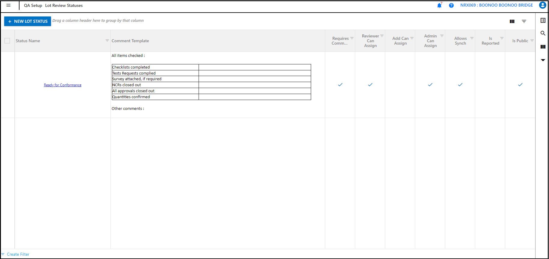 Manage Lot Status Using Lot Review – CivilPro
