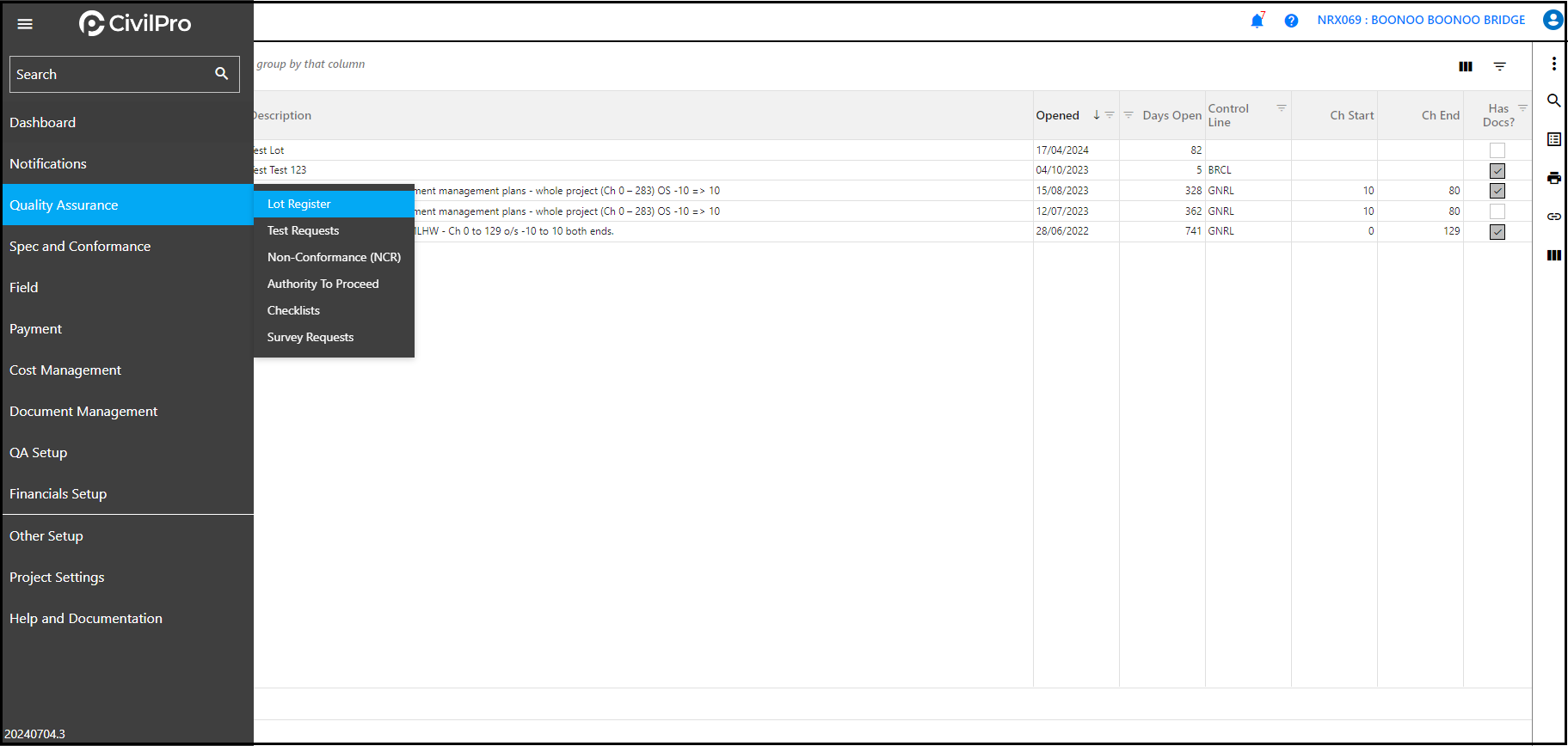 Manage Lot Status Using Lot Review – CivilPro