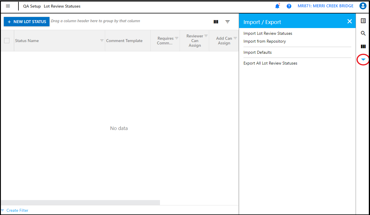 Manage Lot Status Using Lot Review – CivilPro