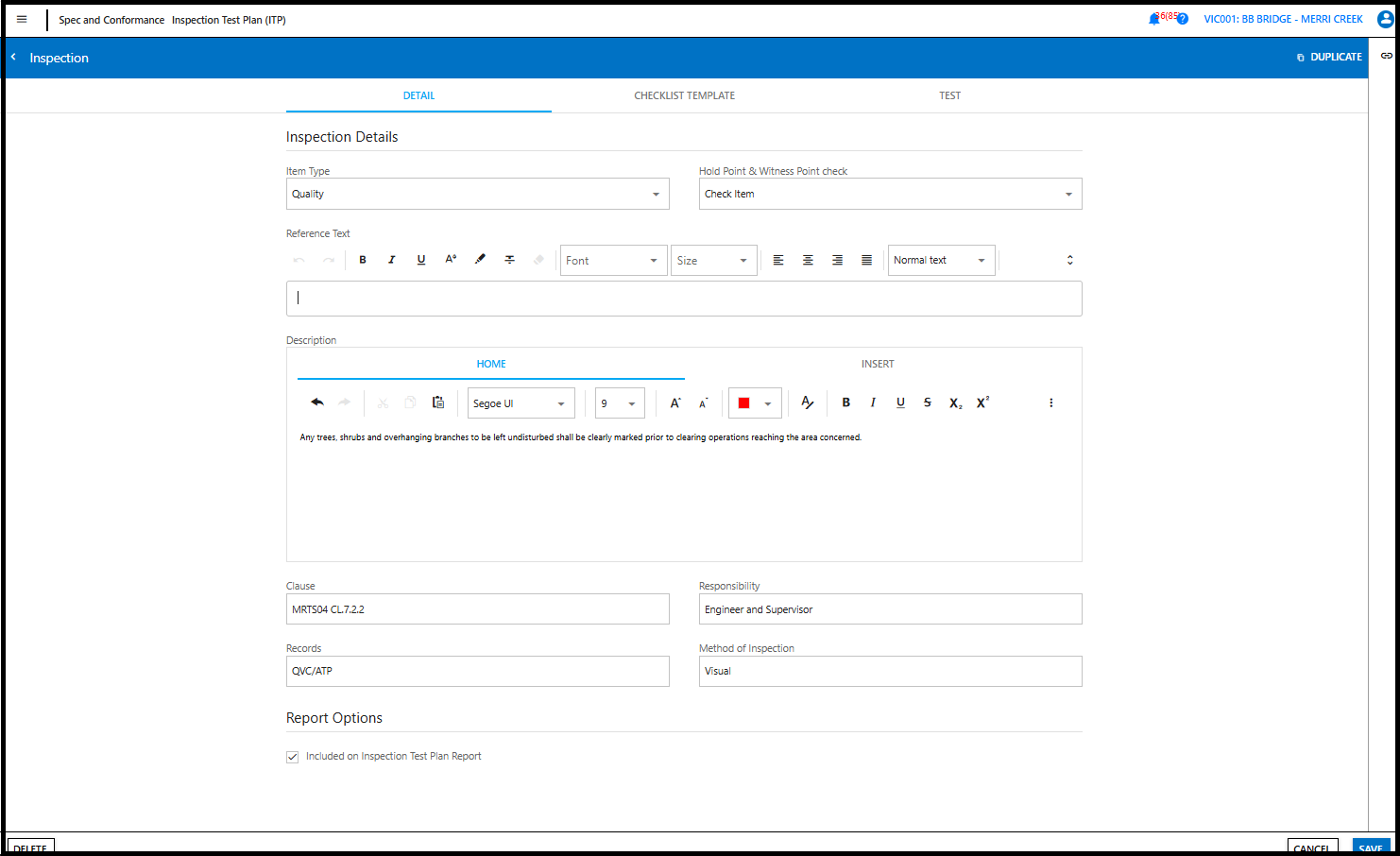 Create ITP – CivilPro