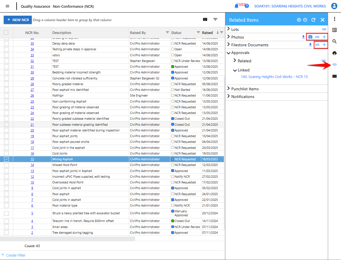 Link Photos or Filestore Documents to NCR – CivilPro