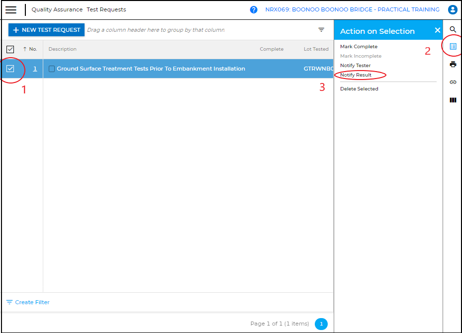 Notify Result for Test Re CivilPro