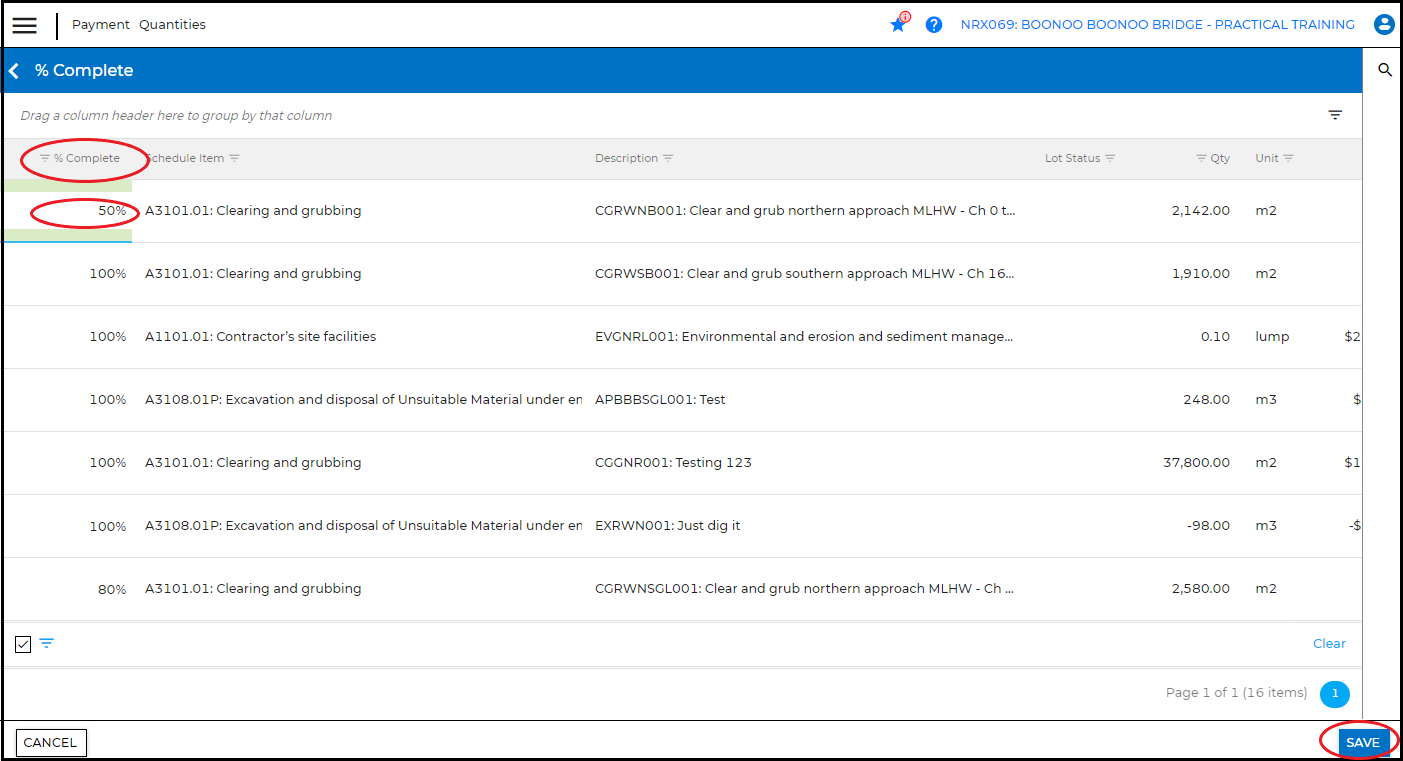 Statusing Quantities – CivilPro
