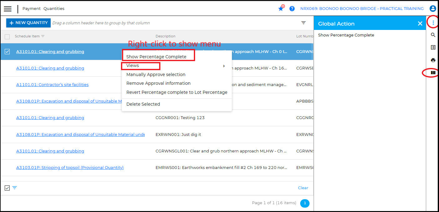 Statusing Quantities – CivilPro