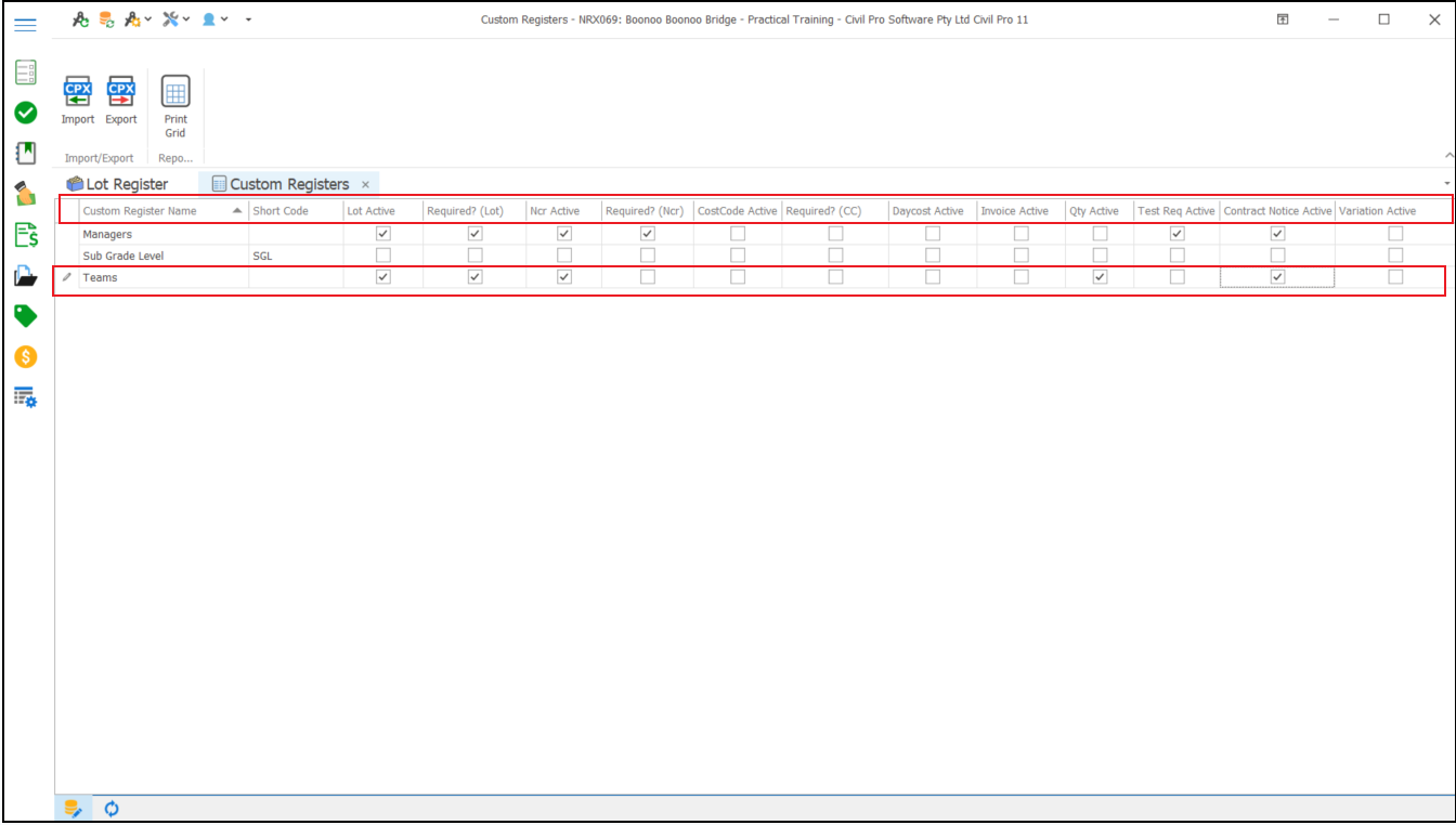 Create Custom Fields Using Custom Registers (D) – CivilPro