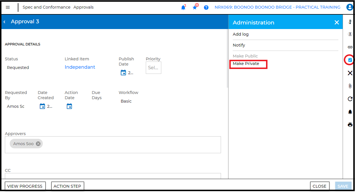 Change an Approver in an Approval Request – CivilPro