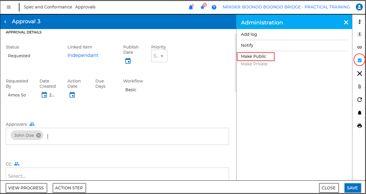 Change an Approver in an Approval Request – CivilPro
