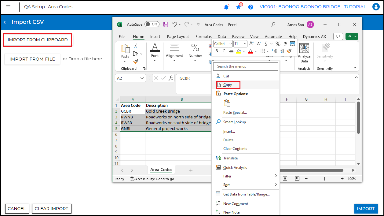 Add Area Codes – CivilPro