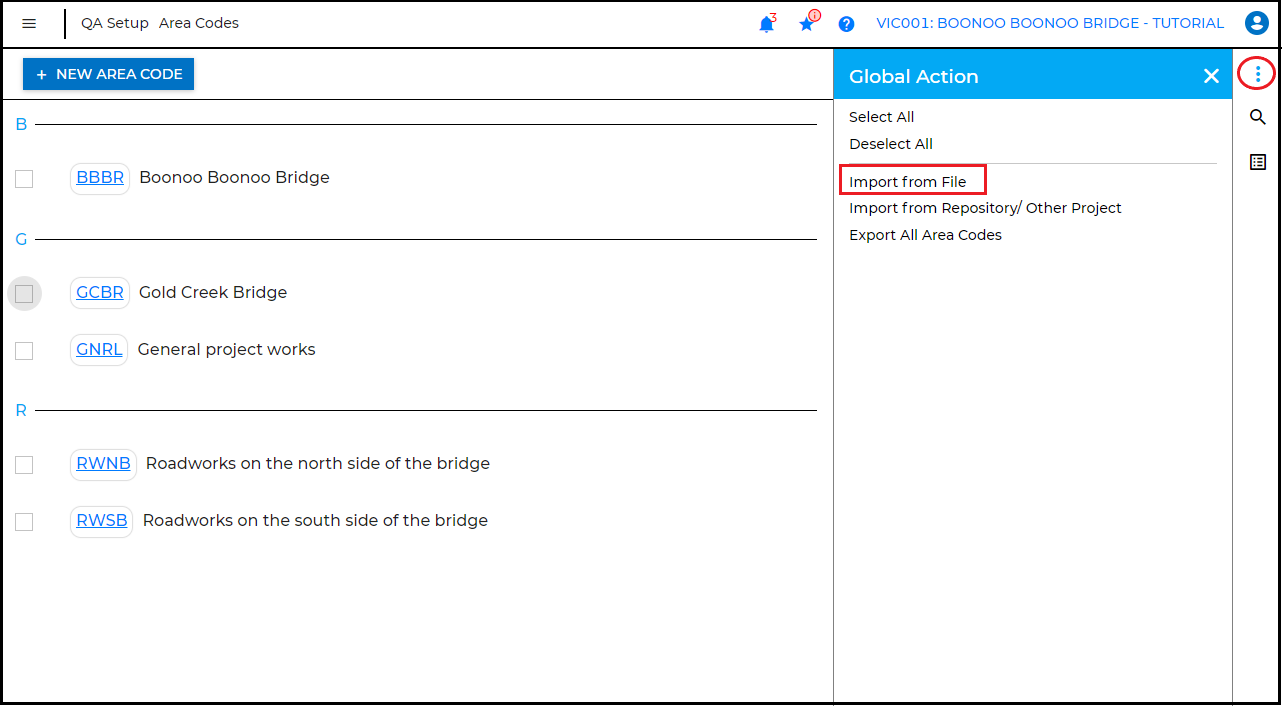 Add Area Codes – CivilPro